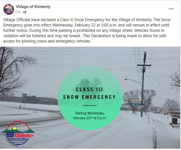 Snow emergencies for Feb. 21-23 storm | 105.7 WAPL | The Rockin' Apple
